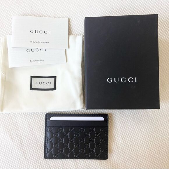 Gucci | Accessories | New Authentic Gucci Black Microguccissimaembossed ...
